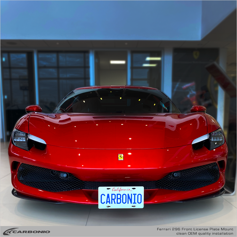 Ferrari 296 (2022-2026) No Drill License Plate Mount – Carbonio