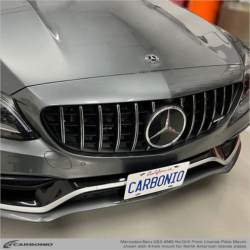 Mercedes-Benz C63 AMG No-Drill Front License Plate Mount – Carbonio