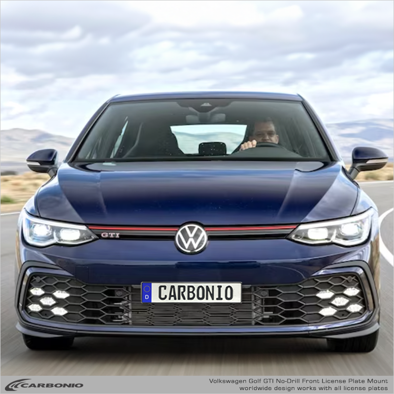 VW Golf GTI (2022-2026) No-Drill Front License Plate Mount – Carbonio