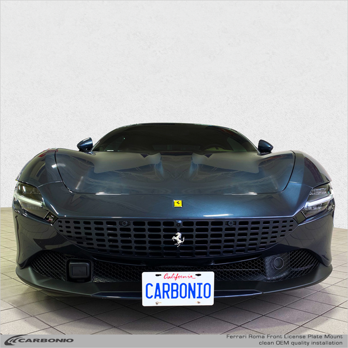 Ferrari Roma (2020-2026) No Drill License Plate Mount – Carbonio