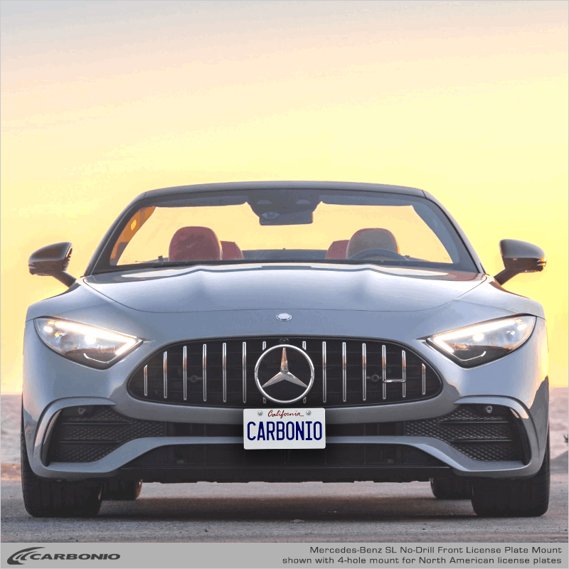 Mercedes-AMG SL (2022-2026) No-Drill Front License Plate Mount – Carbonio